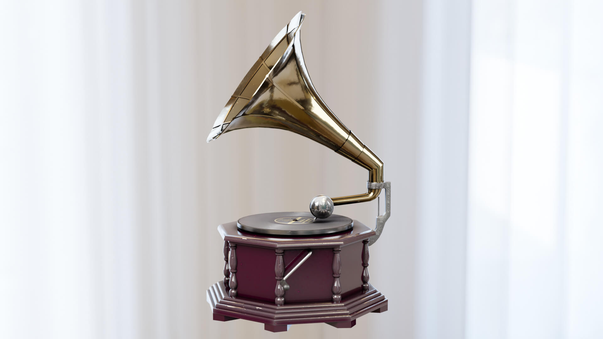 Classic Retro Gramophone A001 - 3D Model by Chamod