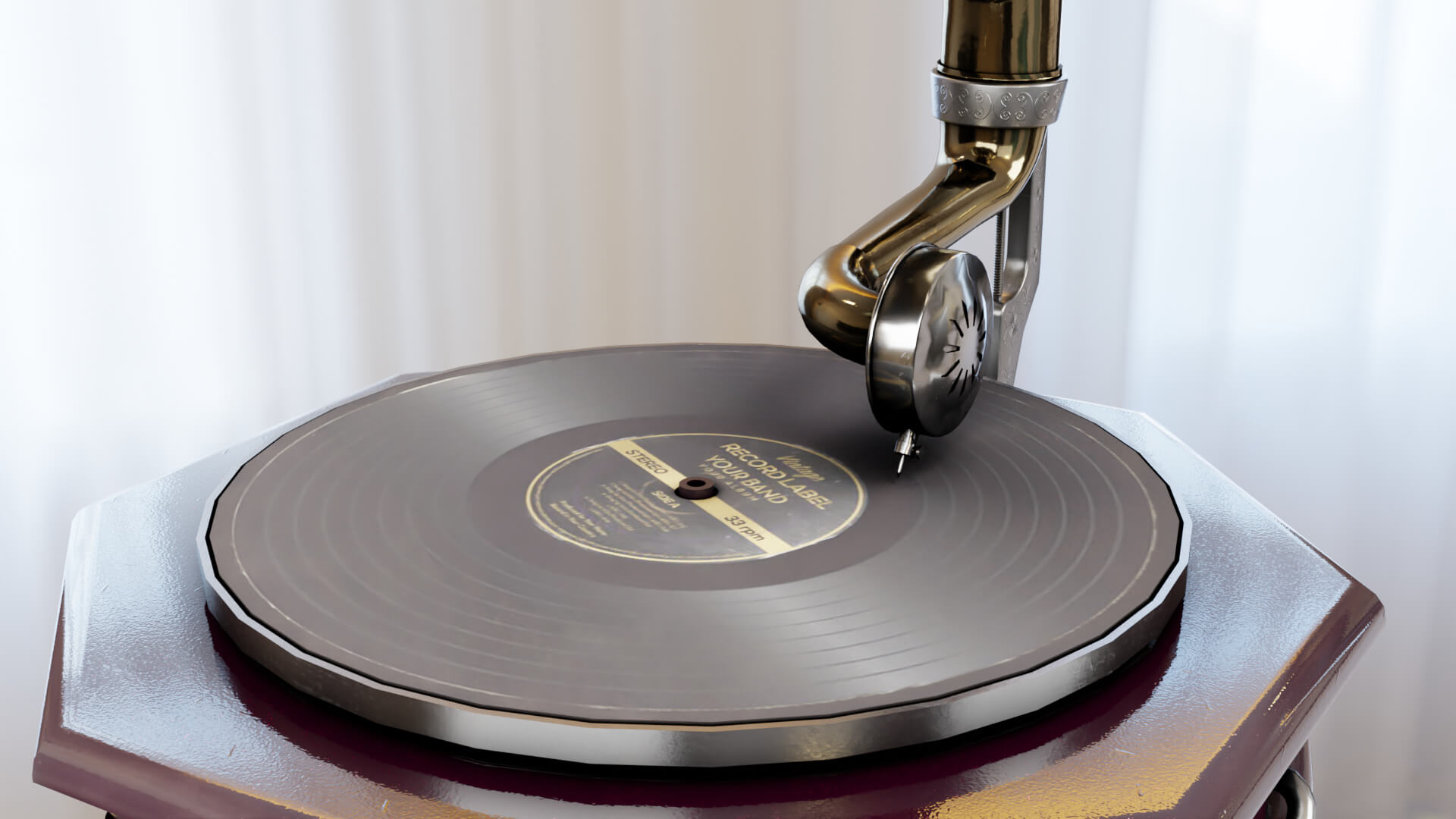 Classic Retro Gramophone A001 - 3D Model by Chamod