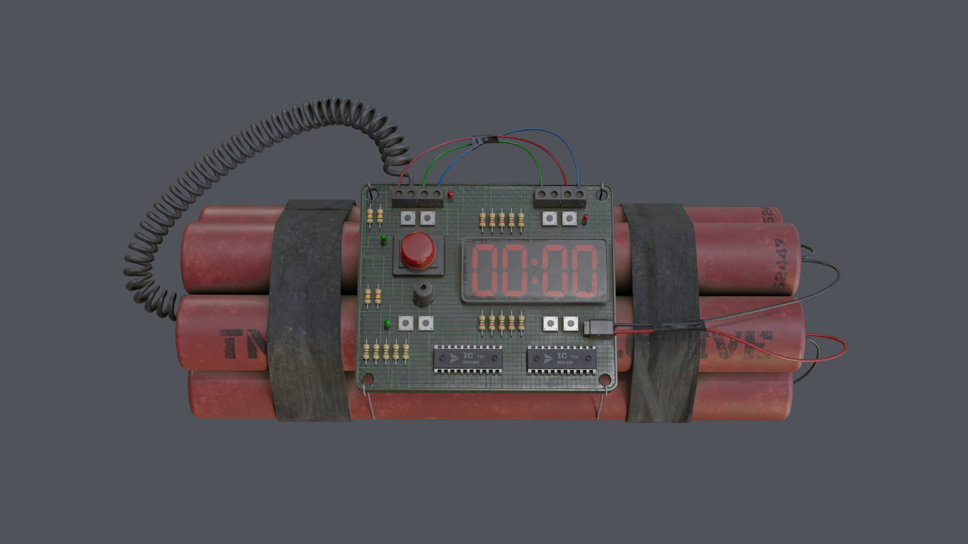 Digital Time Bomb Old - 3D Model by Chamod