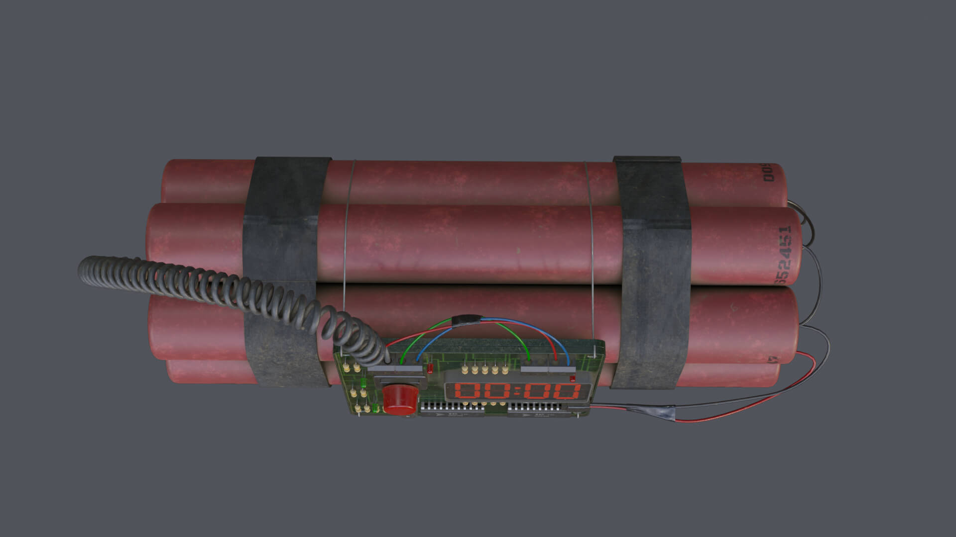 Digital Time Bomb Old - 3D Model by Chamod