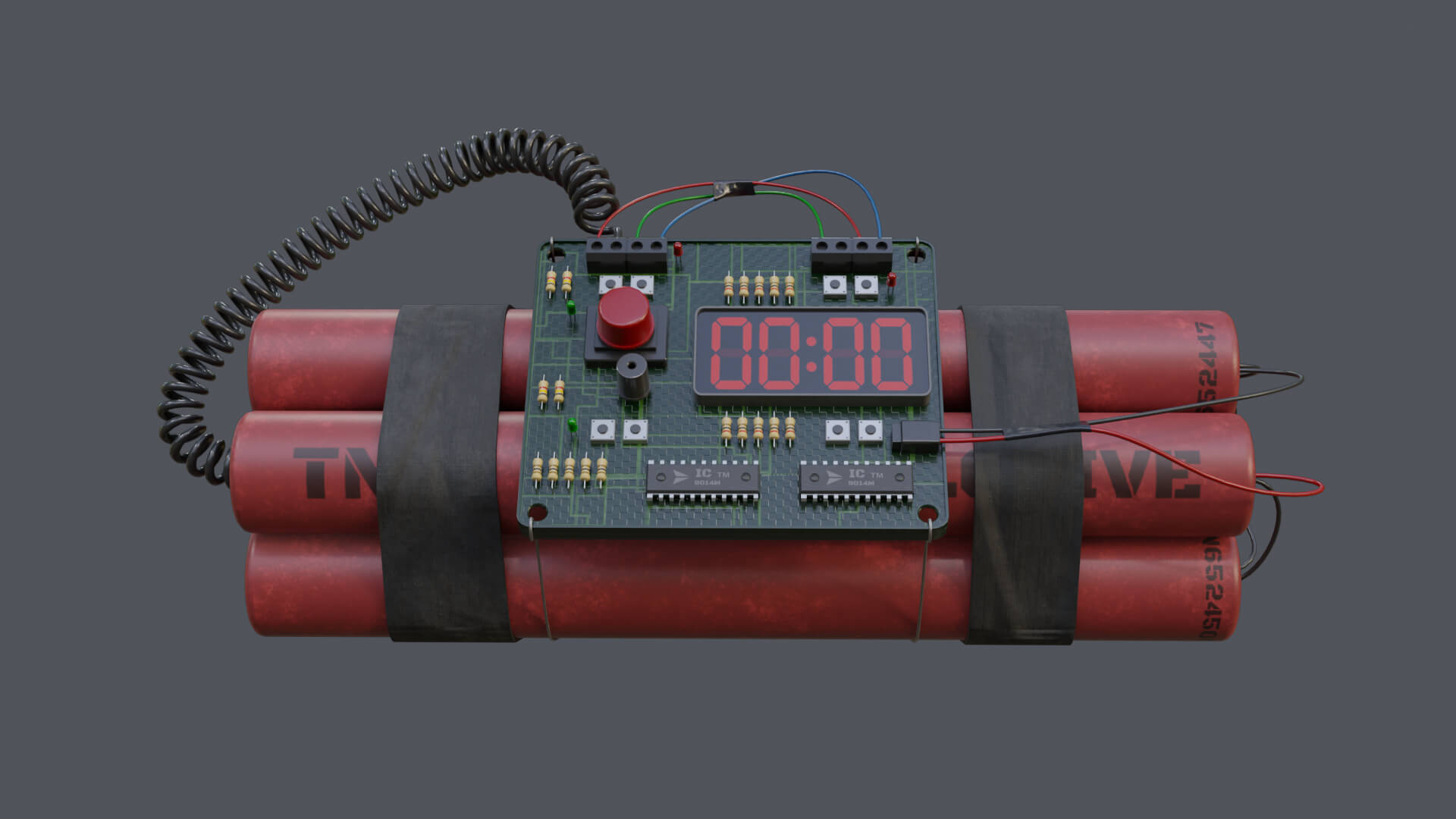 Digital Time Bomb - 3D Model by Chamod