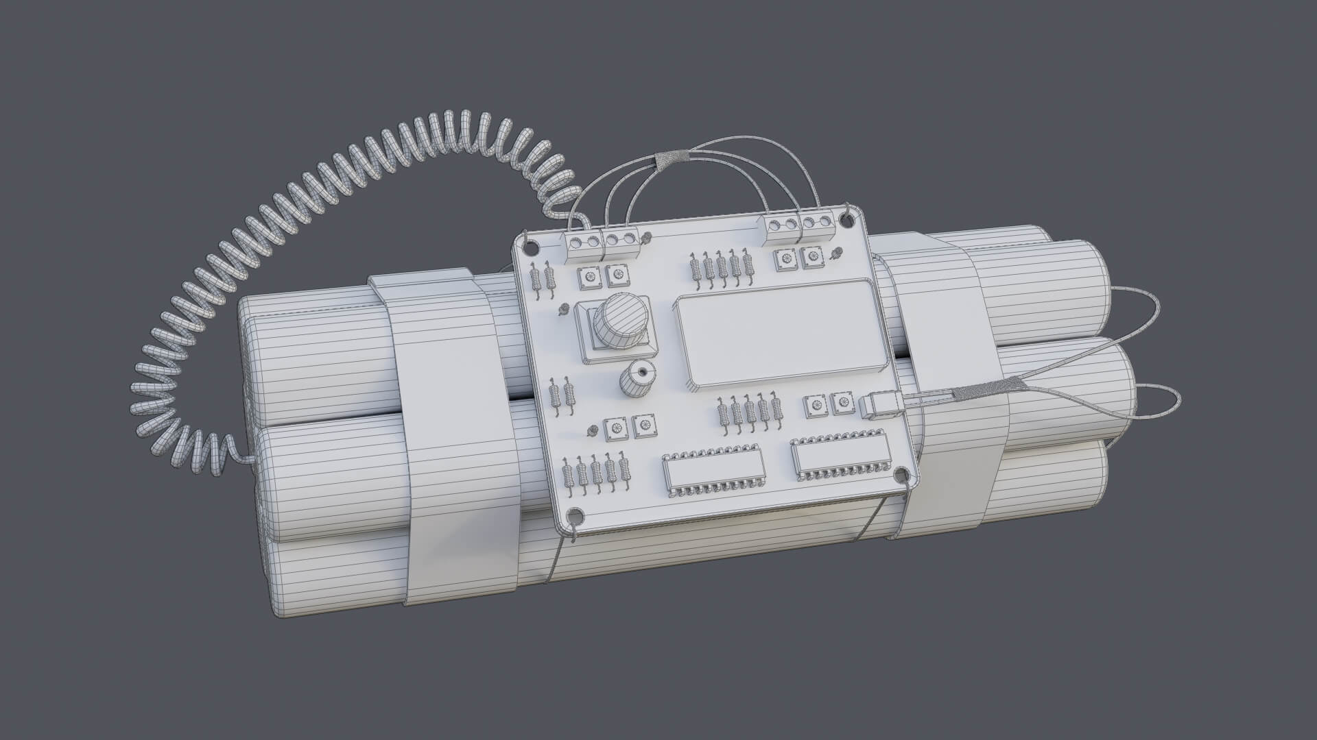 Digital Time Bomb - 3D Model by Chamod