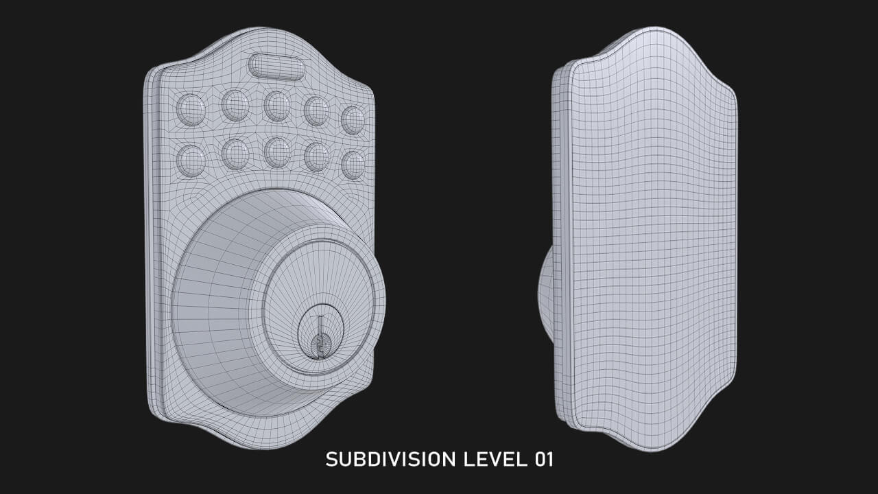 Electrical Door Lock With a Keypad A01 - 3D Model by Chamod