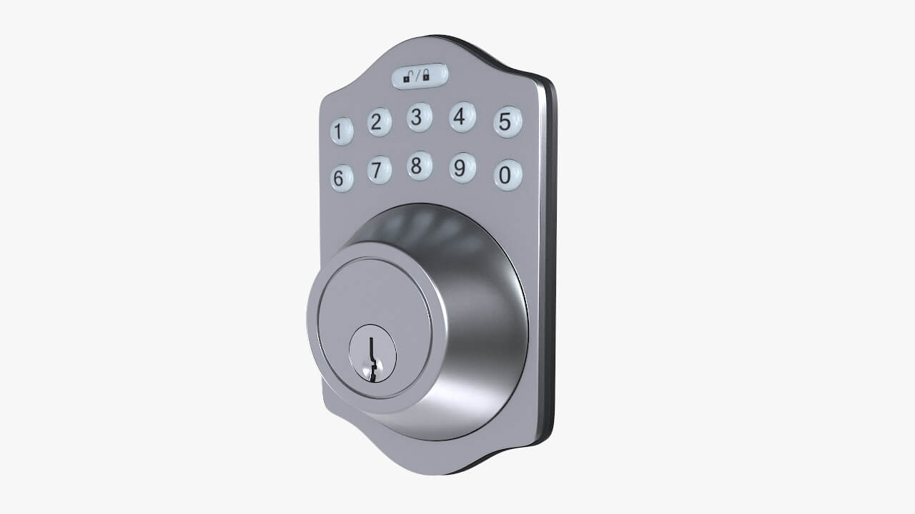 Electrical Door Lock With a Keypad - 3D Model by Chamod