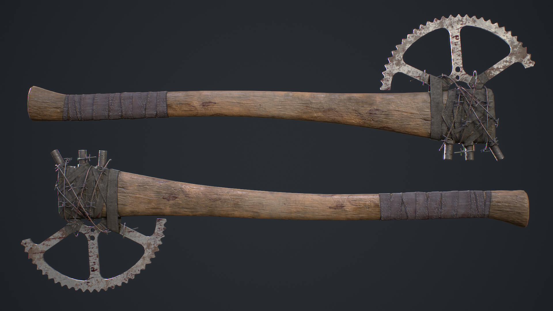 Handcrafted Apocalyptic Axe - 3D Model by Chamod