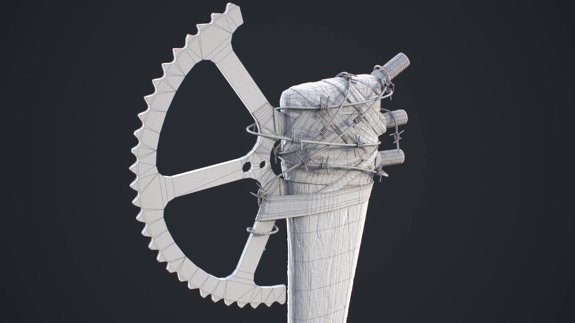 Handcrafted Apocalyptic Axe - 3D Model by Chamod