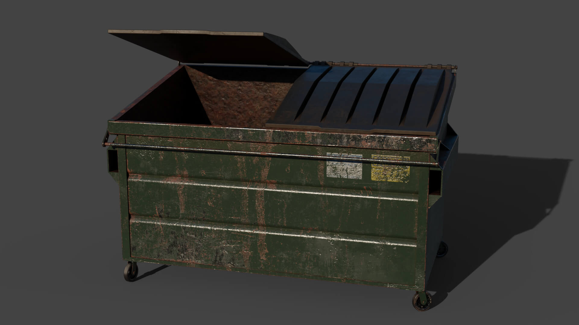Industrial Garbage Dumpster Rusty - 3D Model by Chamod