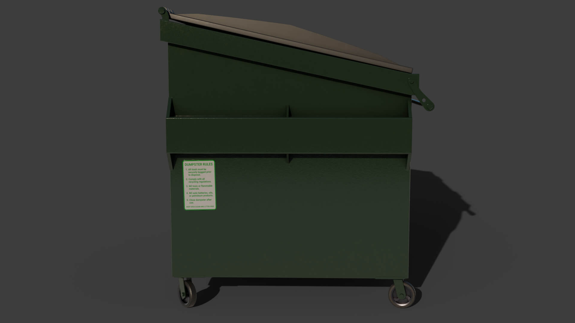 Industrial Garbage Dumpster - 3D Model by Chamod
