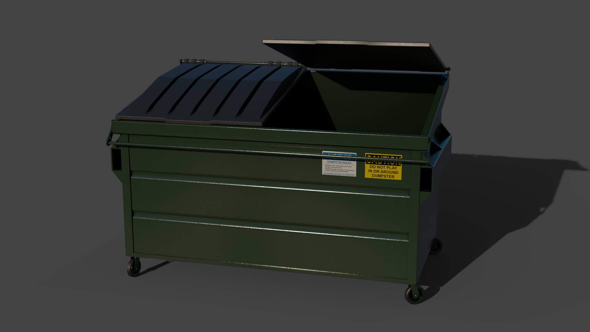 Industrial Garbage Dumpster - 3D Model by Chamod