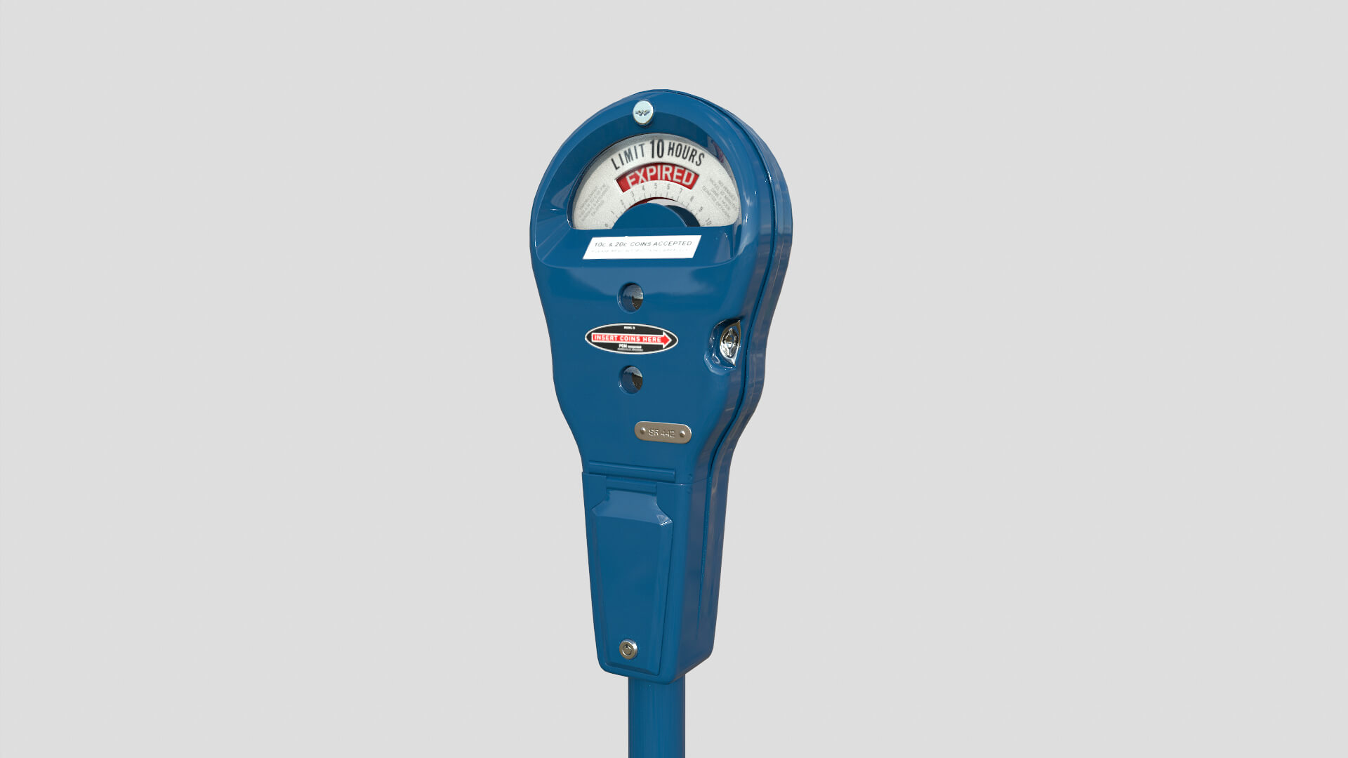 Parking Meter Blue - 3D Model by Chamod