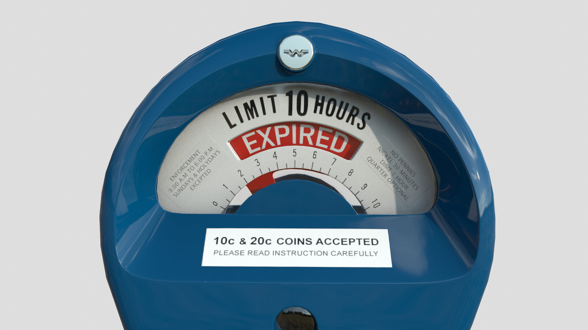 Parking Meter Blue - 3D Model by Chamod