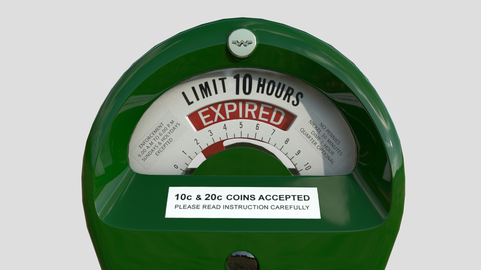 Parking Meter Green - 3D Model by Chamod