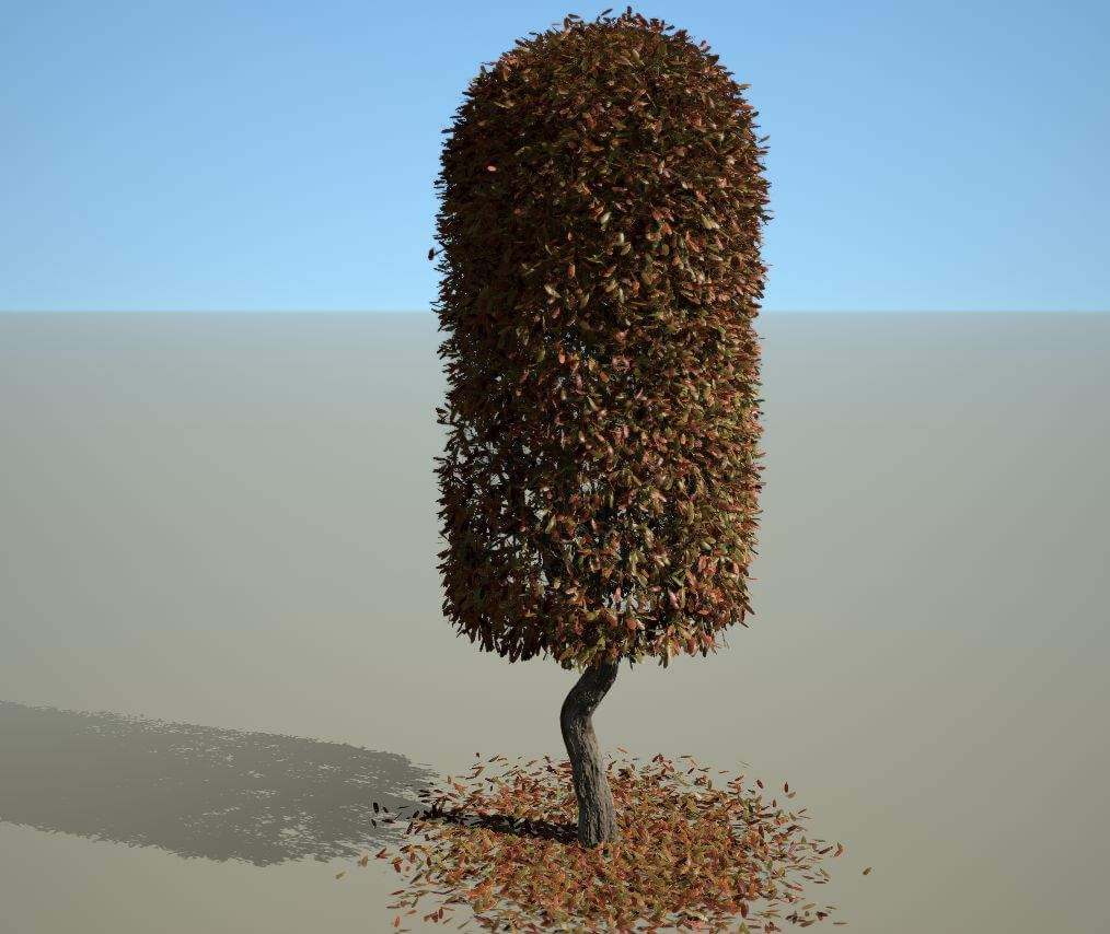 Tubic Shaped Tree (4 season) - 3D Model by chamsb11