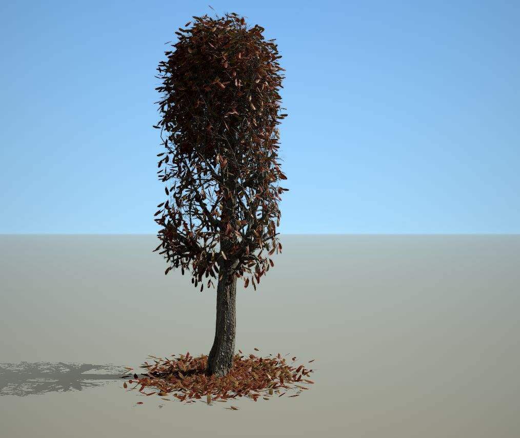 Tubic Shaped Tree (4 season) - 3D Model by chamsb11
