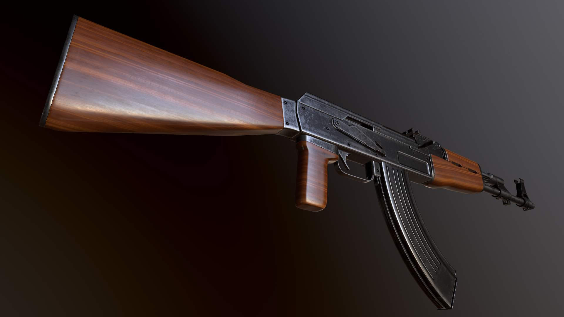 AK-47 Assault Rifle 3D Model by chander1980