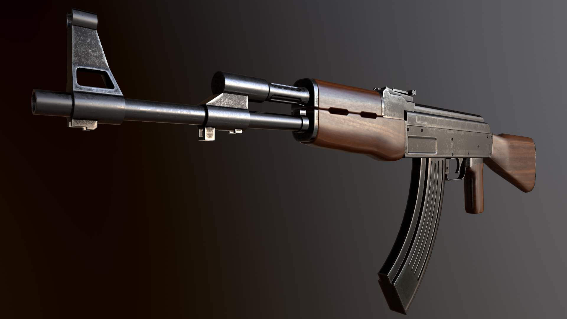 AK-47 Assault Rifle 3D Model by chander1980