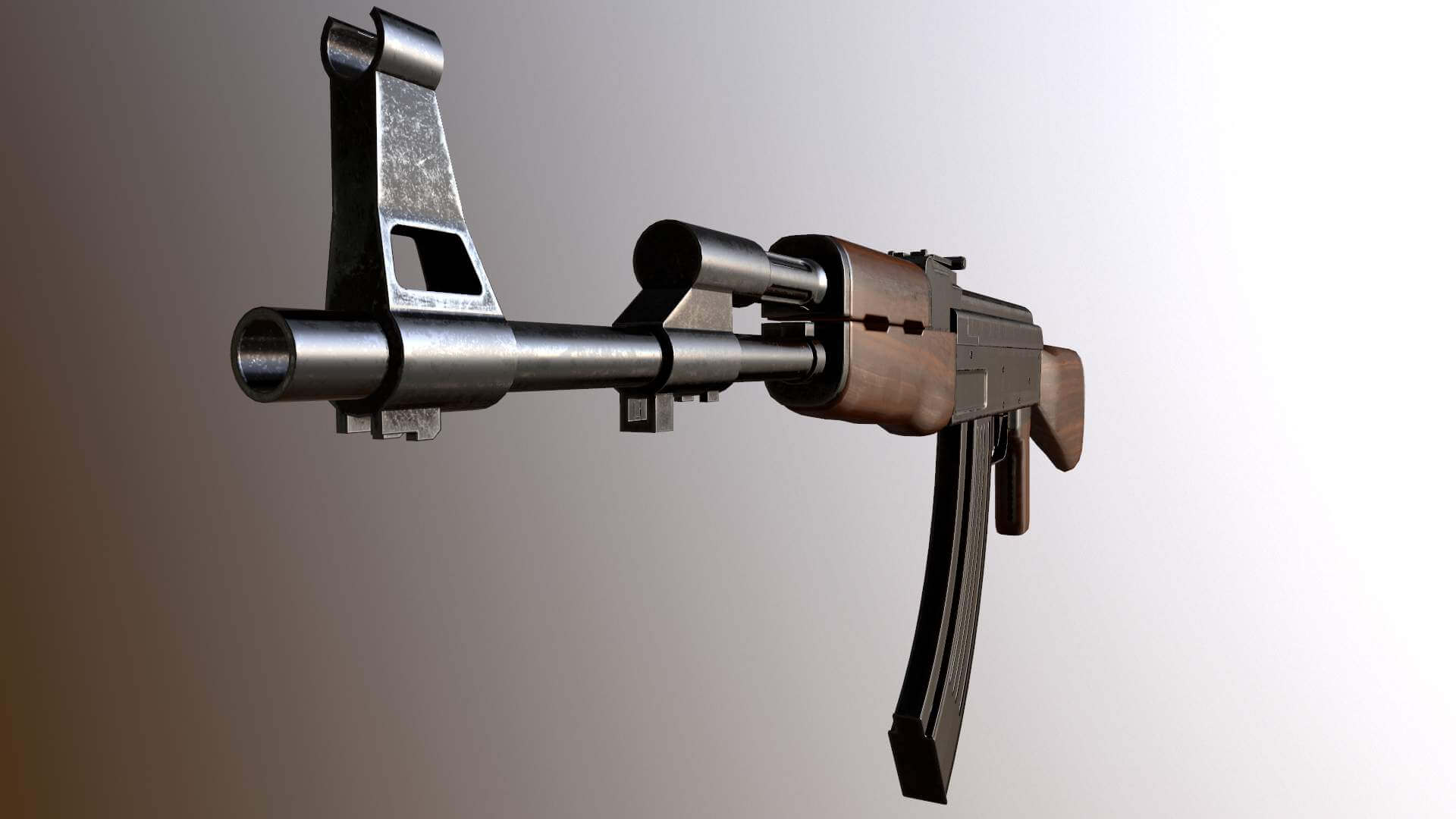 AK-47 Assault Rifle 3D Model by chander1980