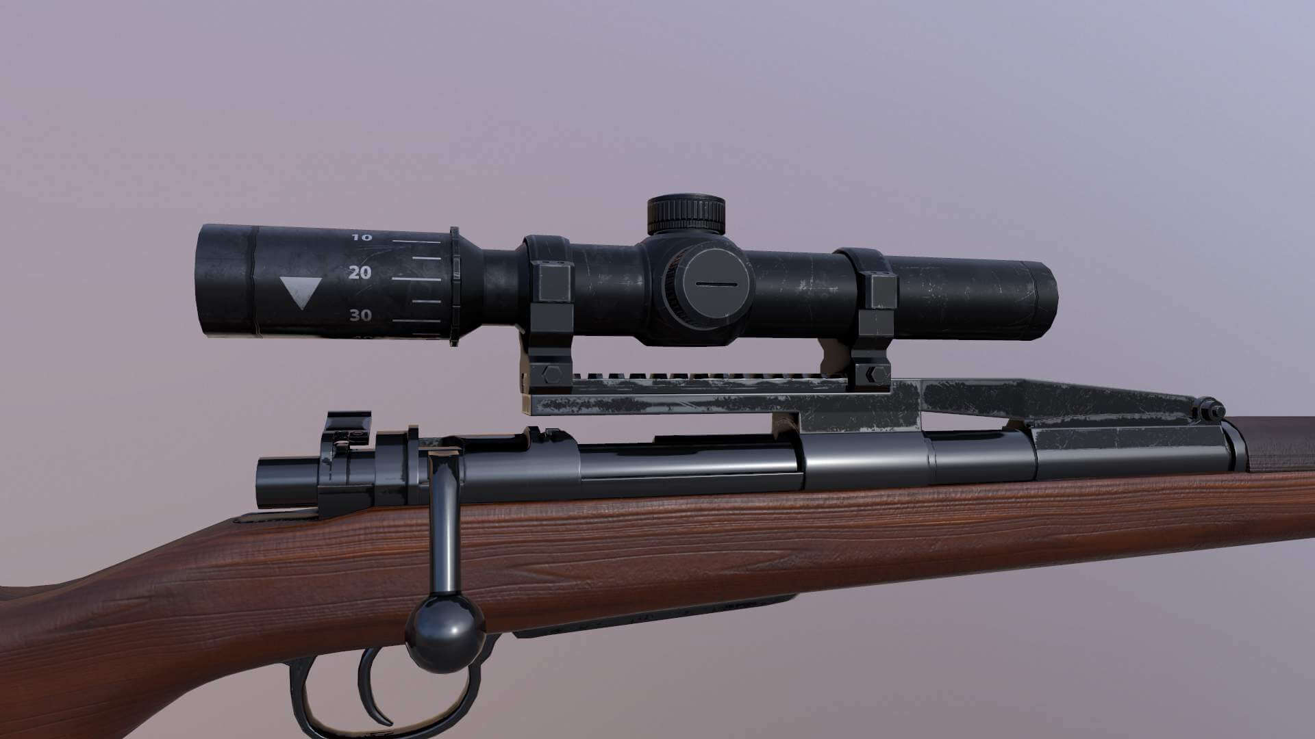 Kar 98K Bolt Action Rifle - 3D Model by chander1980