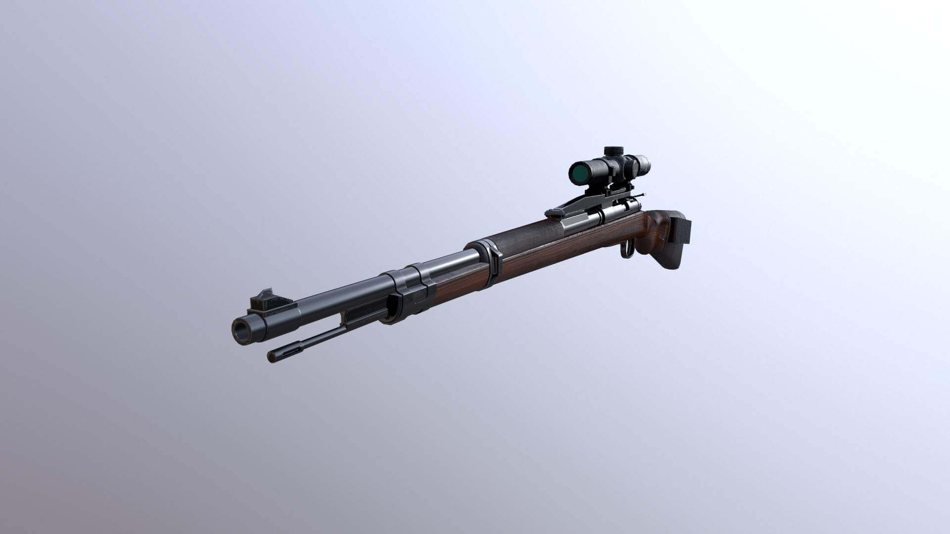 Kar 98K Bolt Action Rifle - 3D Model by chander1980