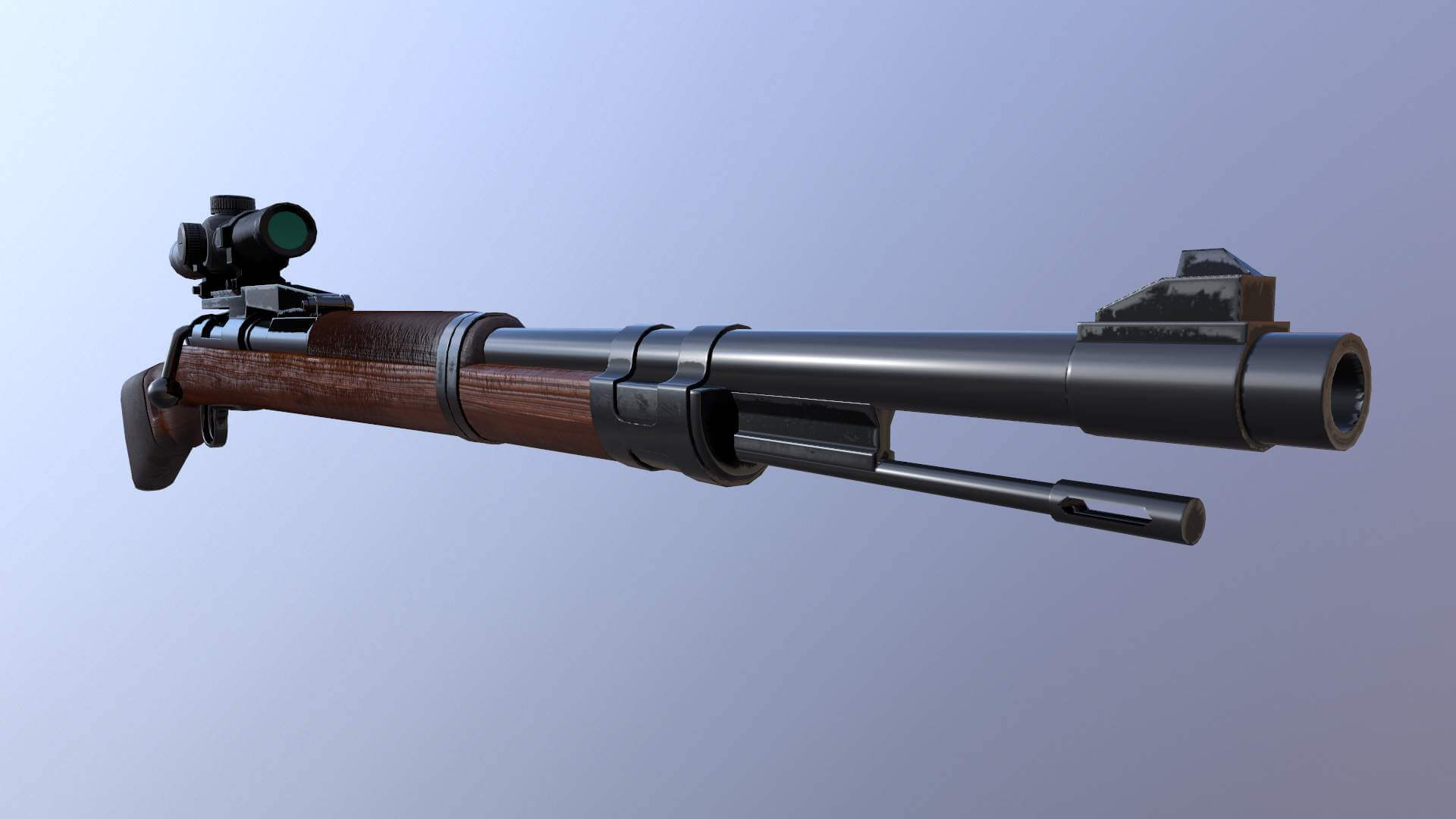 Kar 98K Bolt Action Rifle - 3D Model by chander1980