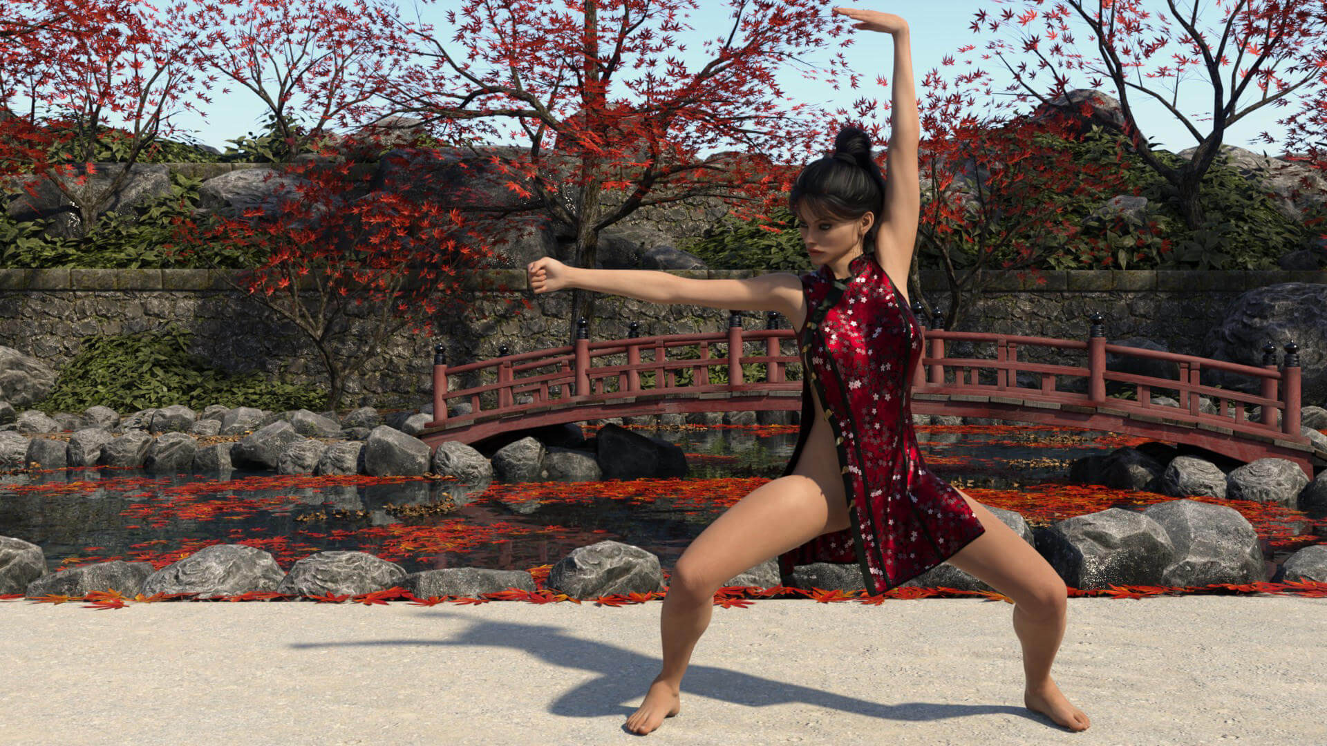 Tabitha - Kung Fu Dance 3D Render, Digital Art by chanur