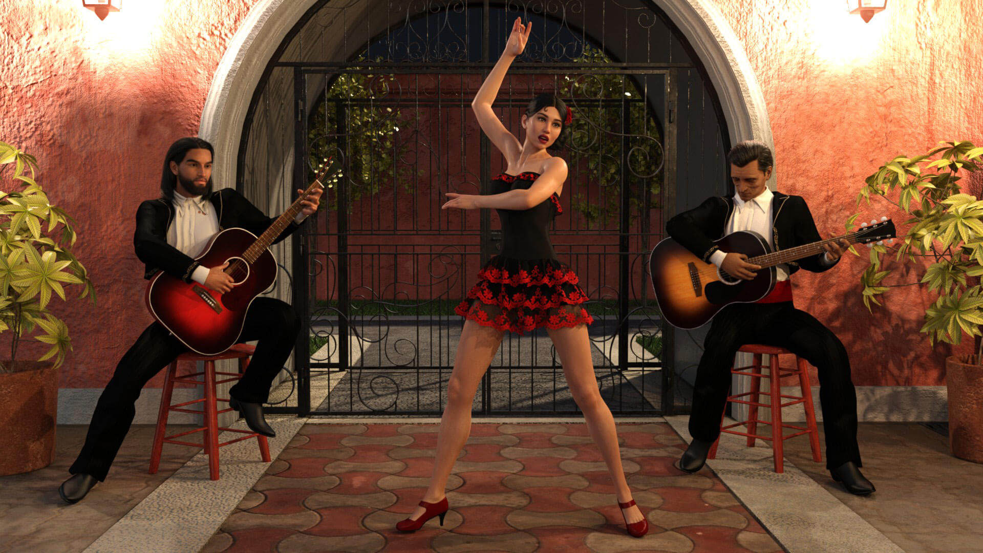 Vesna - Flamenco Dance 3D Render, Digital Art by chanur
