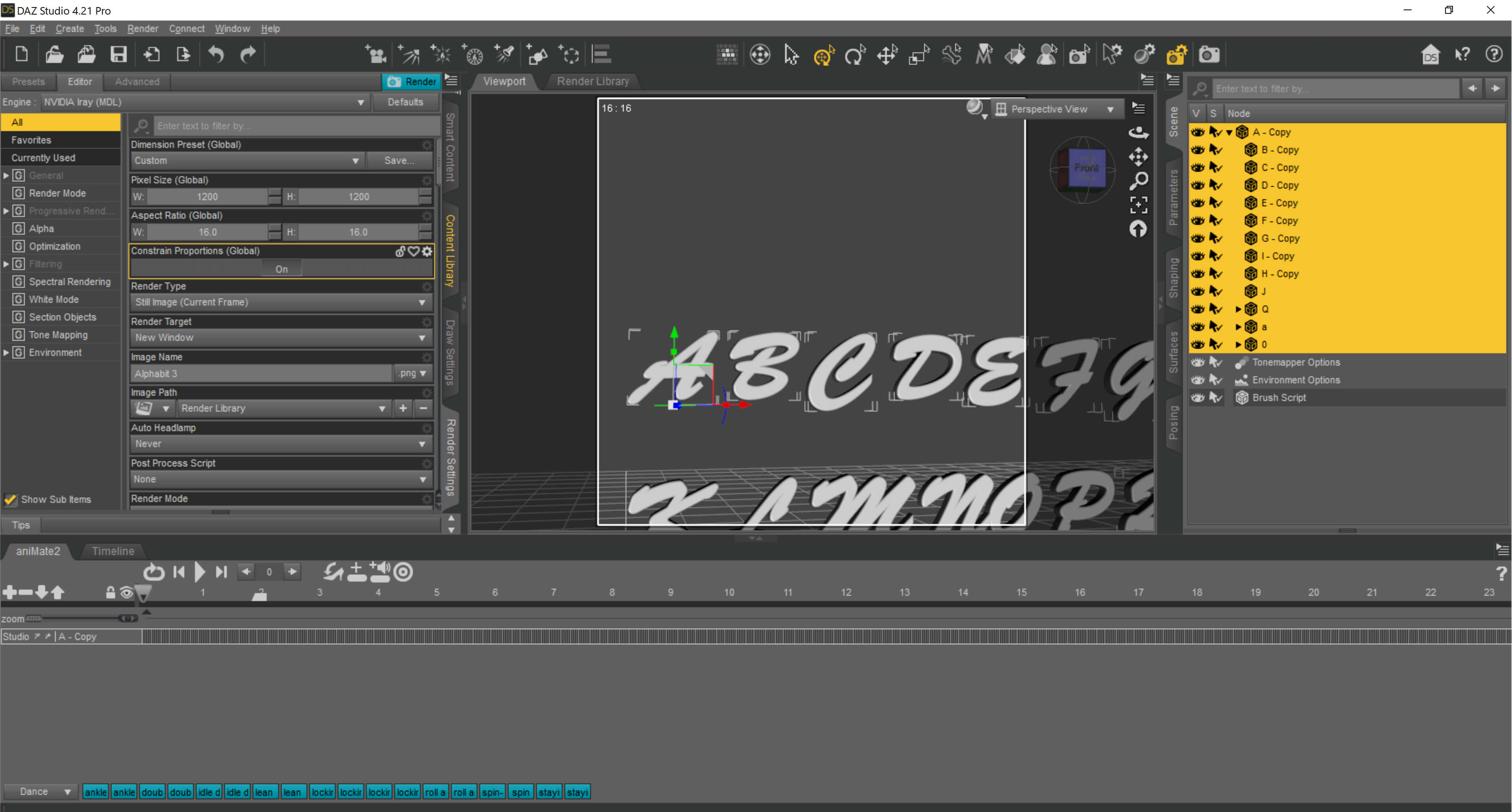 Brush Script Alphabet and Numbers - 3D Model by Characters By Tomasi