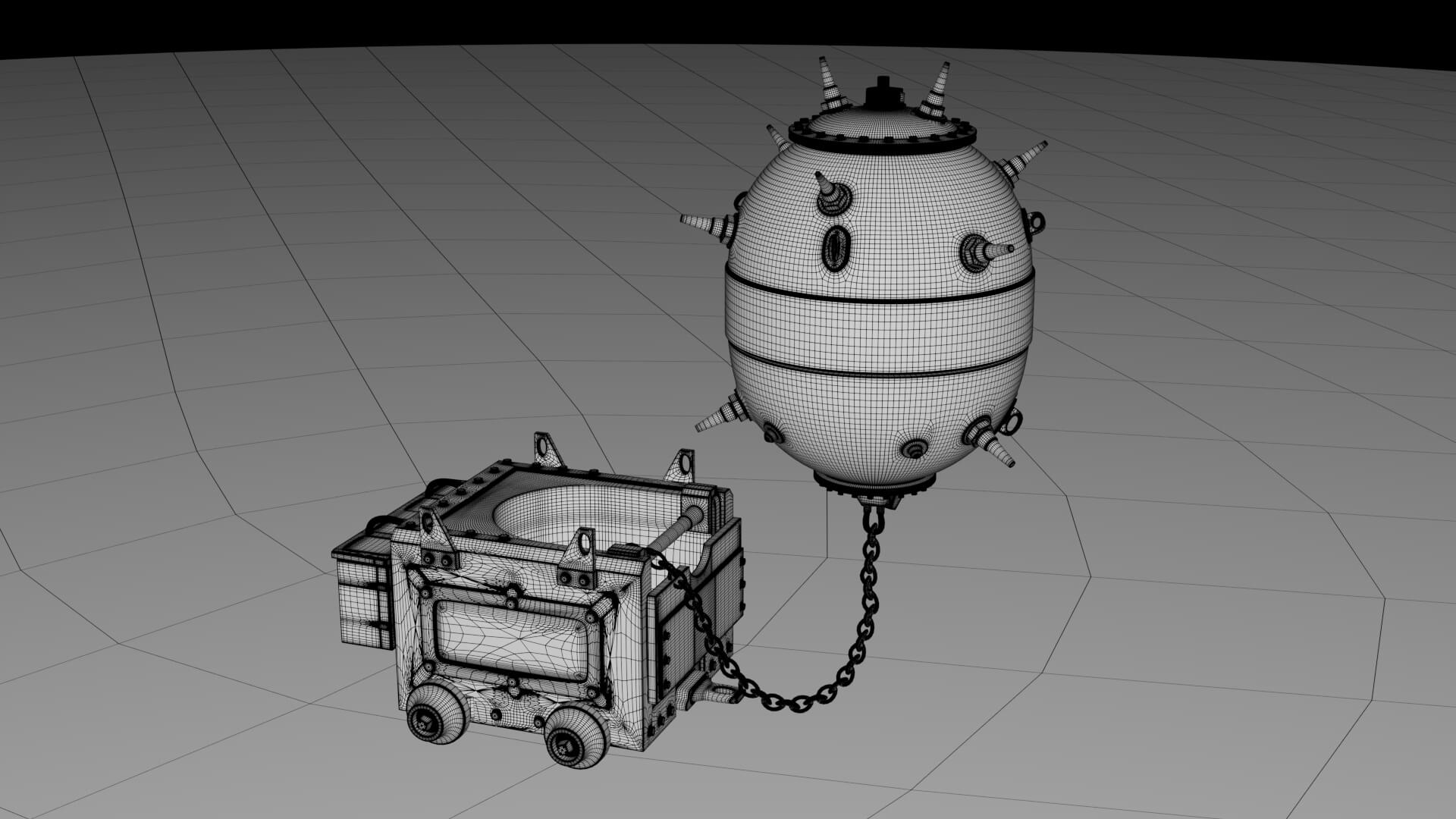 British MK.17 Naval Mine - 3D Model by chaschyn