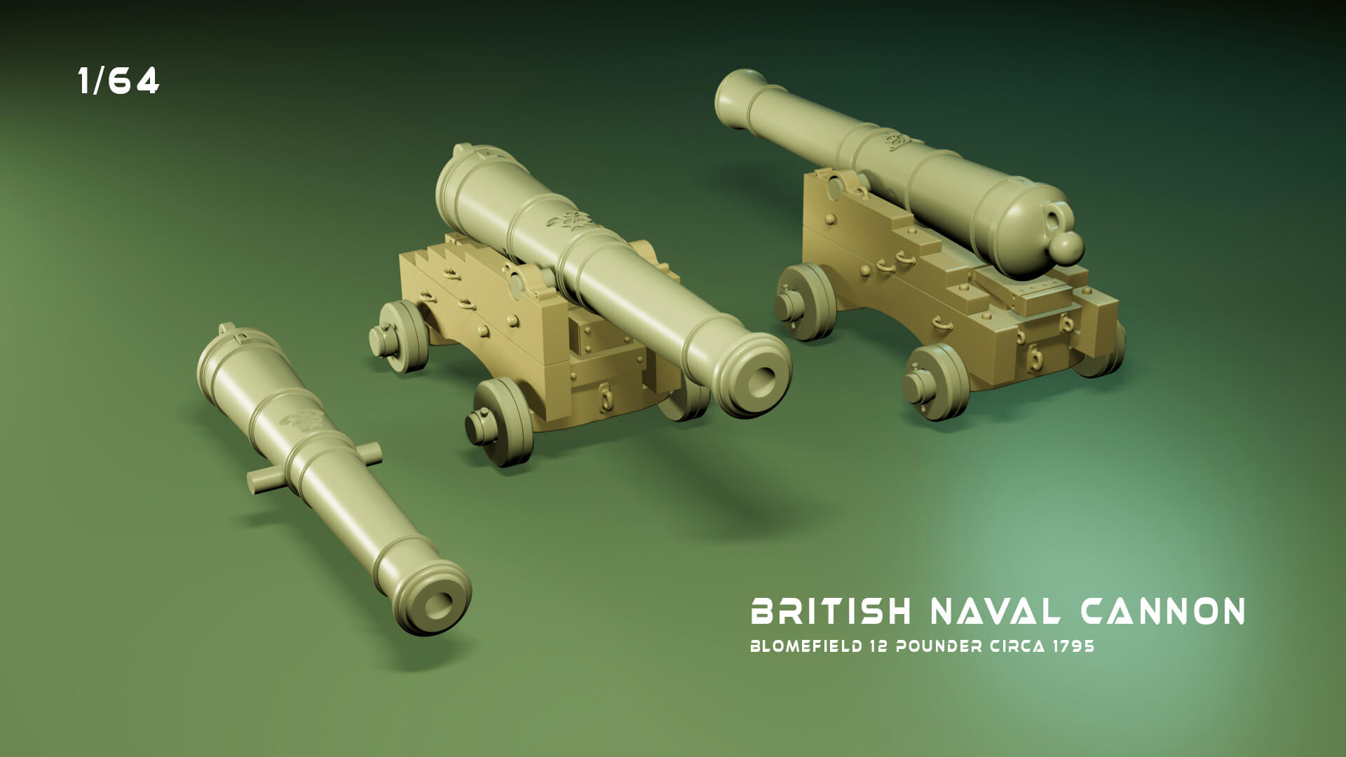 British Naval Cannon 1795 - 3D Model by chaschyn