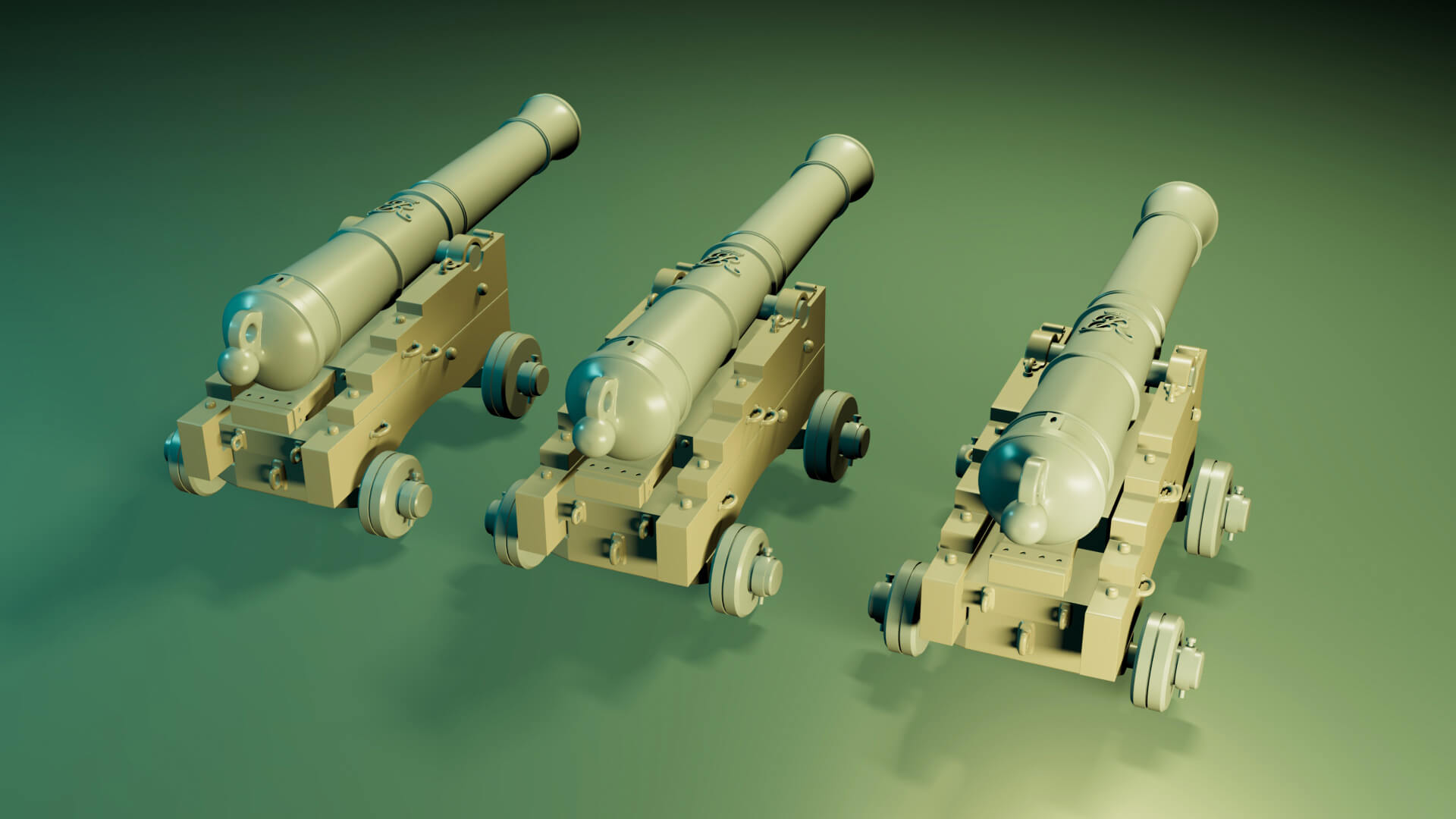 British Naval Cannon 1795 - 3D Model by chaschyn
