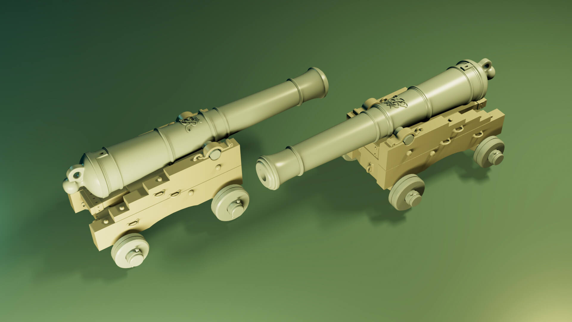 British Naval Cannon 1795 - 3D Model by chaschyn