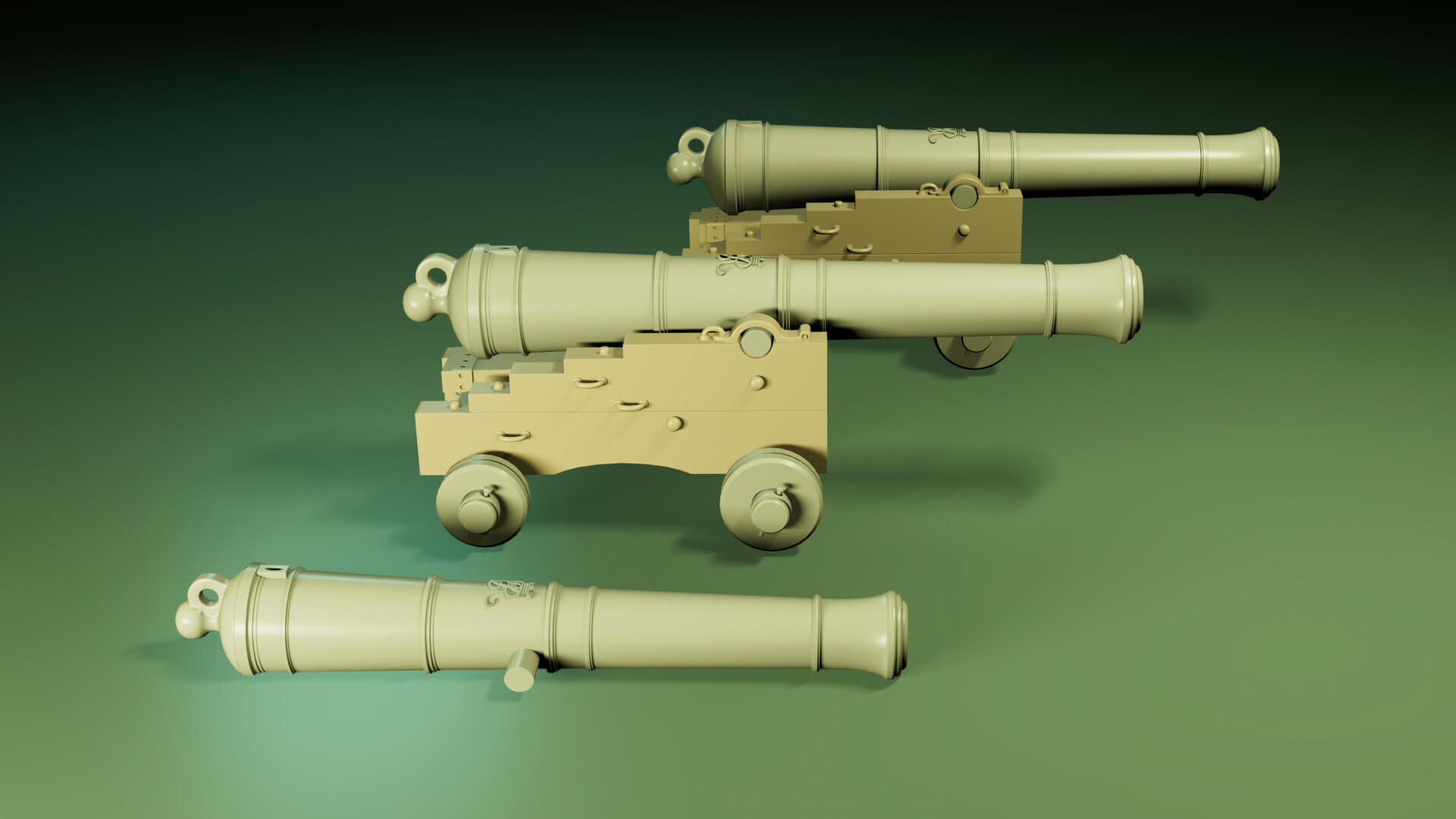 British Naval Cannon 1795 - 3D Model by chaschyn
