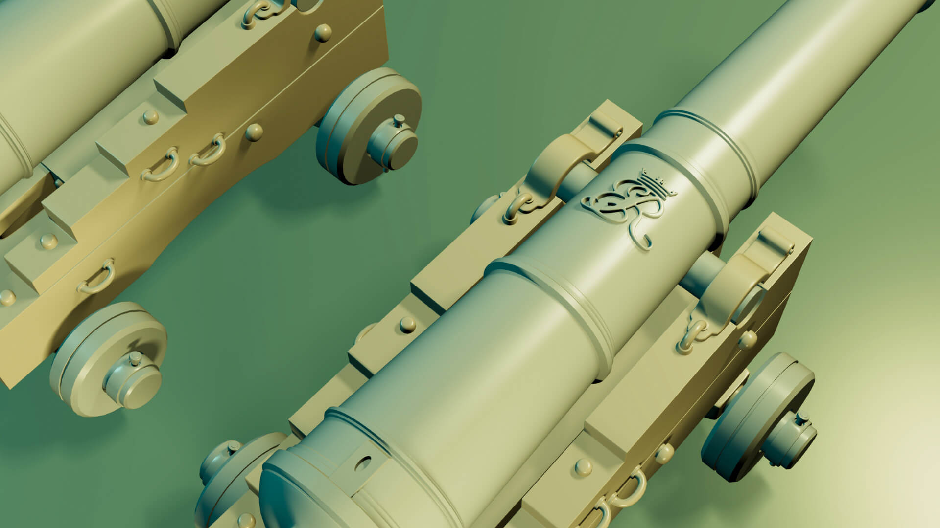 British Naval Cannon 1795 - 3D Model by chaschyn