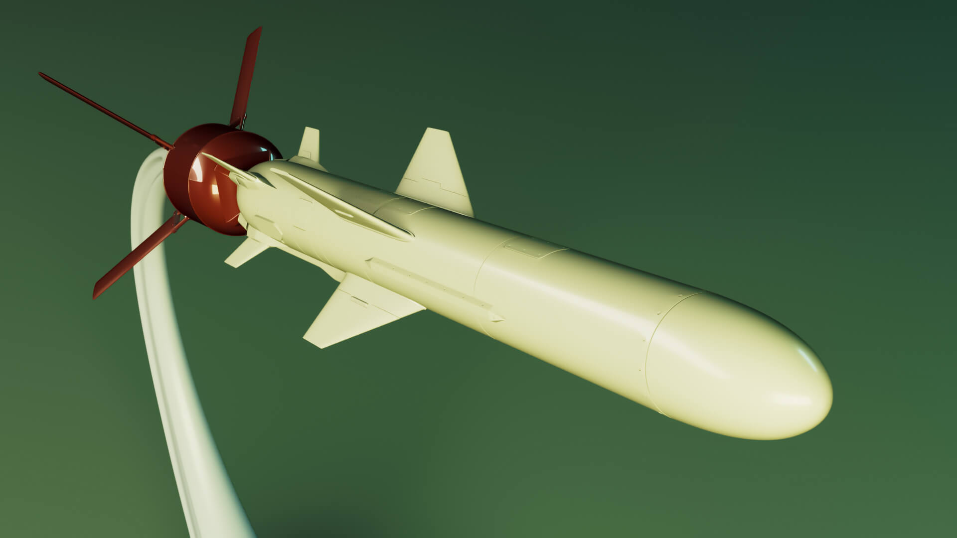 Ukrainian R-360 Neptune Anti-Ship Missile With Stand 3D Model by chaschyn