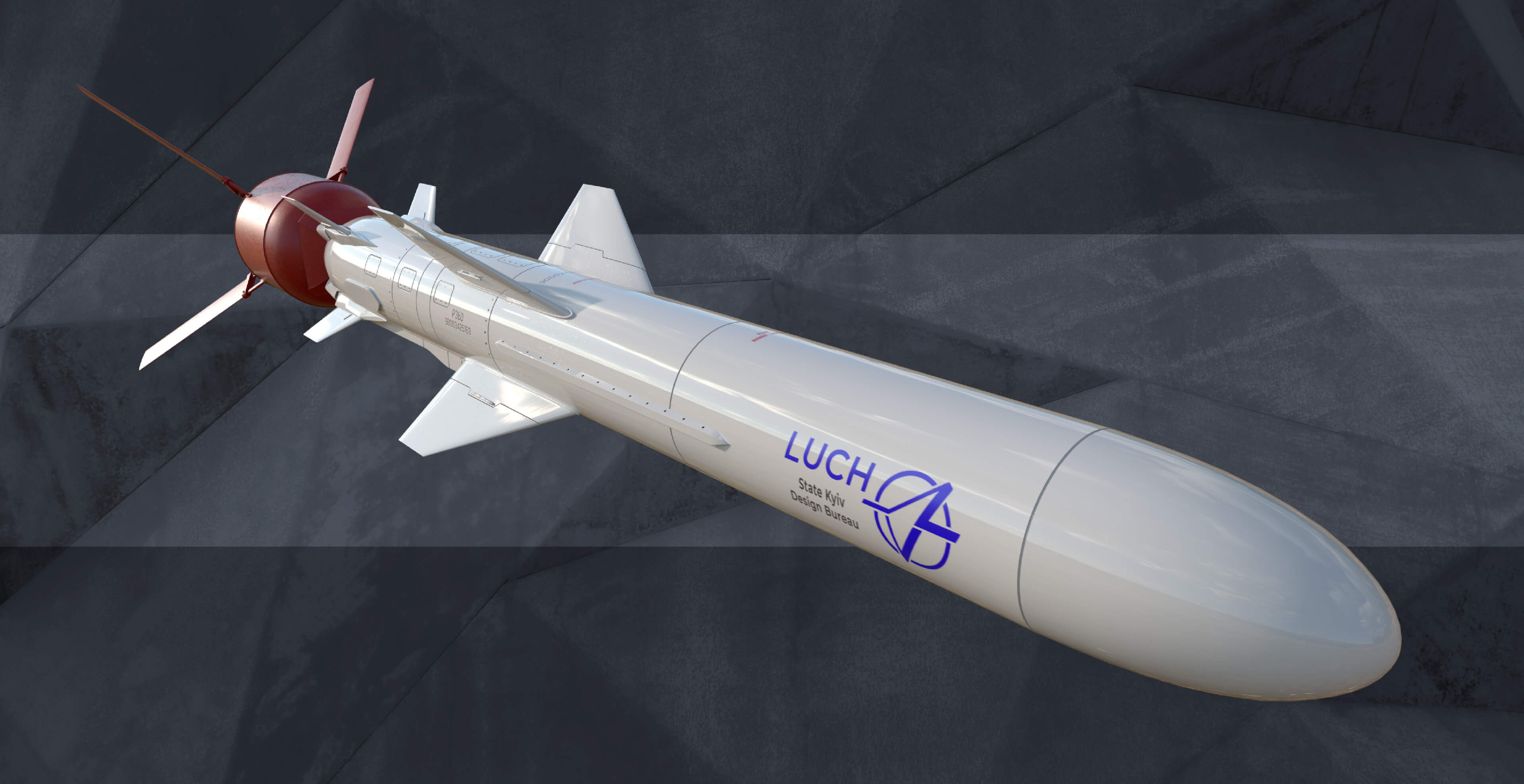 Ukrainian R-360 Neptune Anti-Ship Missile With Stand 3D Model by chaschyn