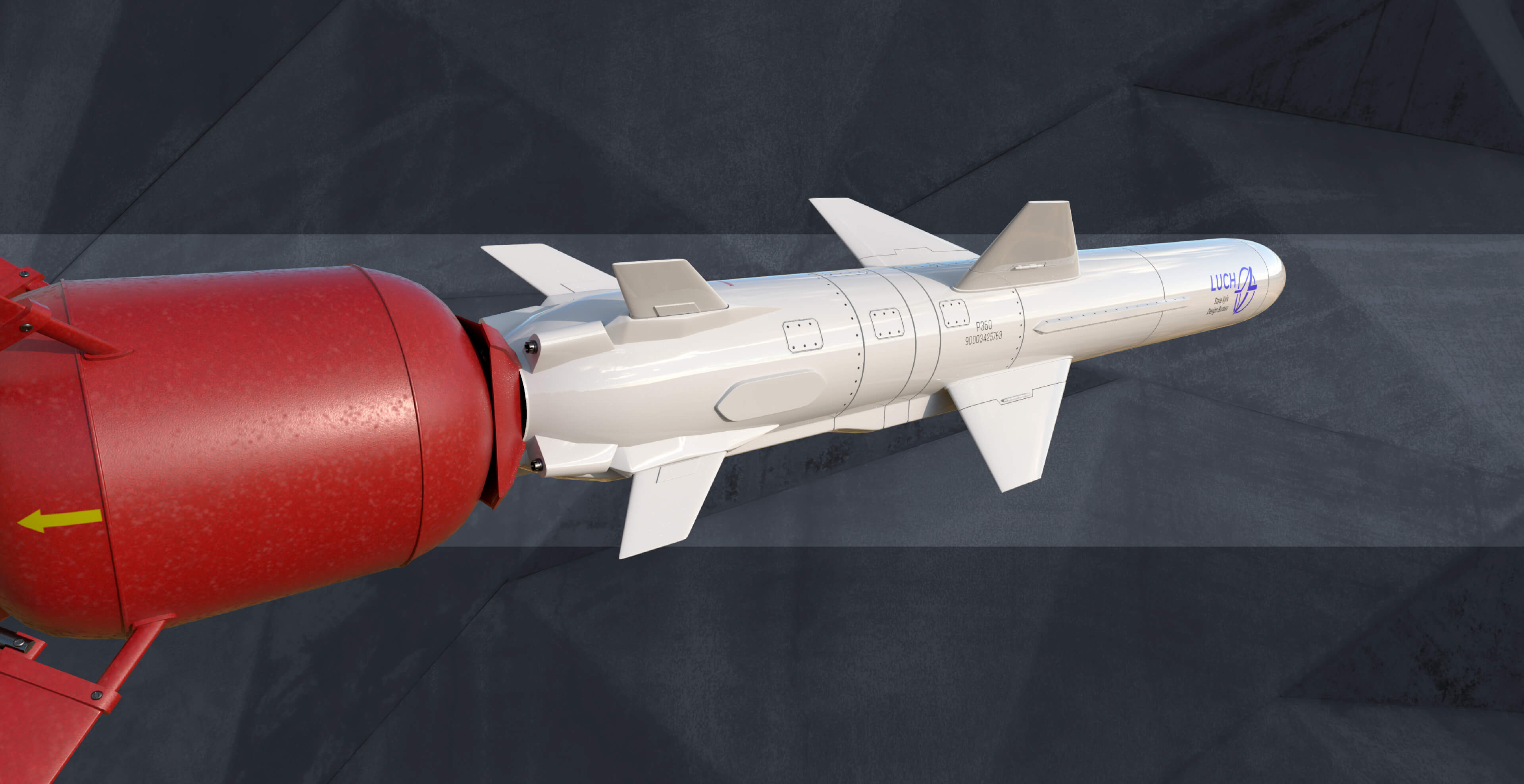 Ukrainian R-360 Neptune Anti-Ship Missile With Stand 3D Model by chaschyn