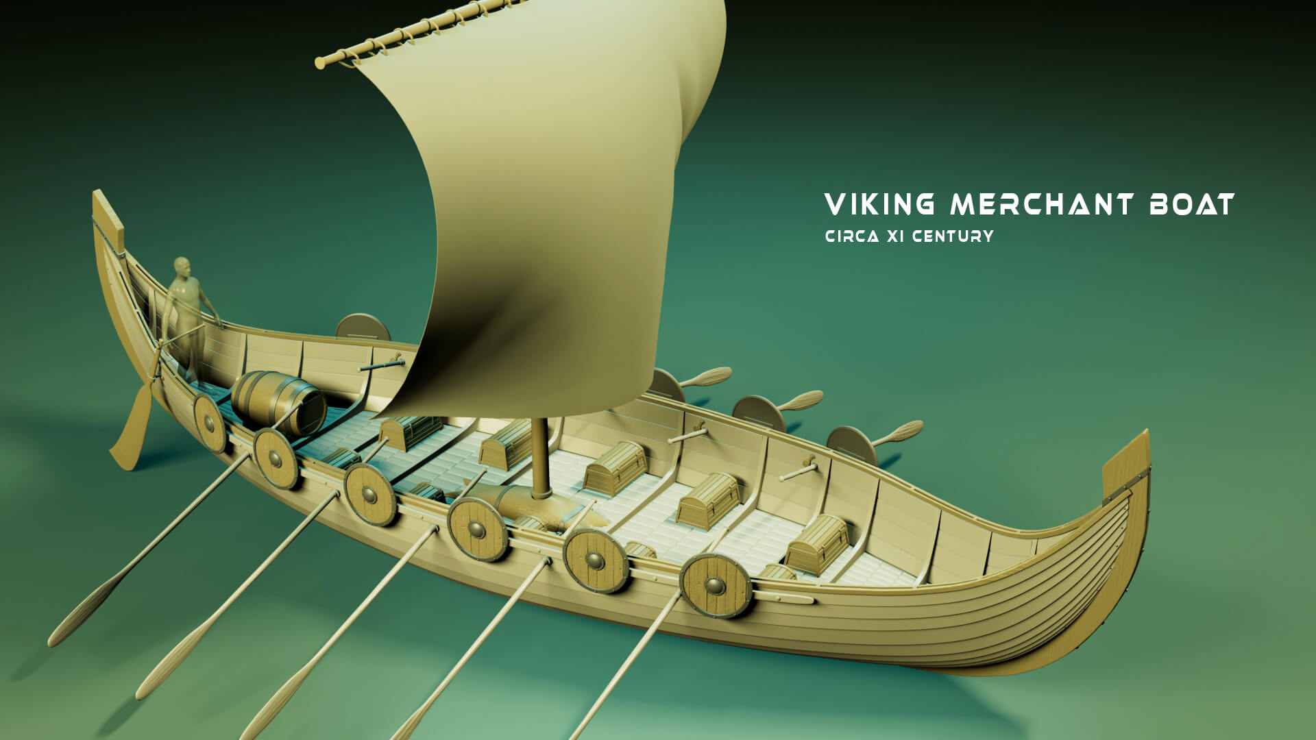 Viking Merchant Boat - 3D Model by chaschyn
