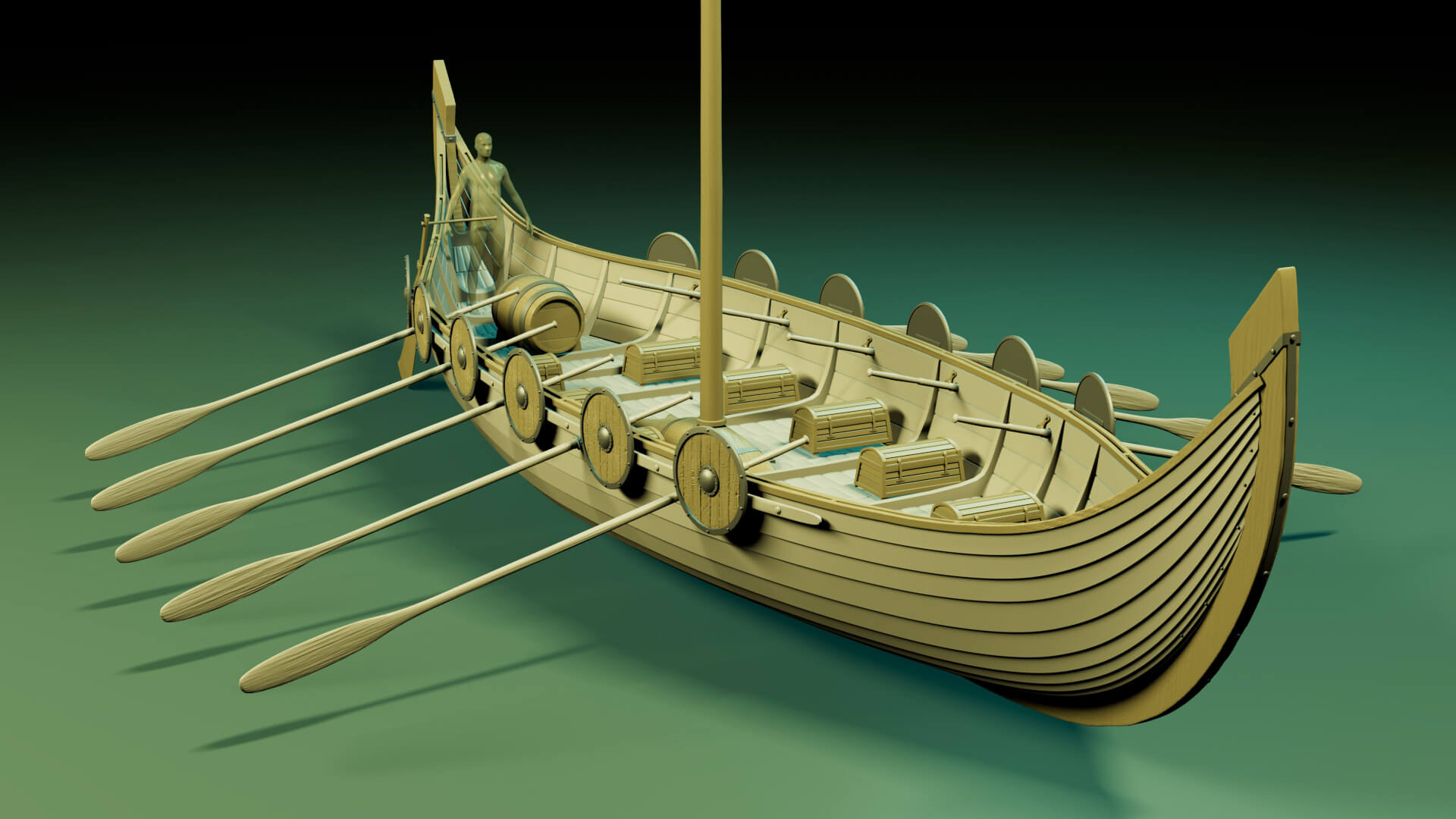 Viking Merchant Boat - 3D Model by chaschyn