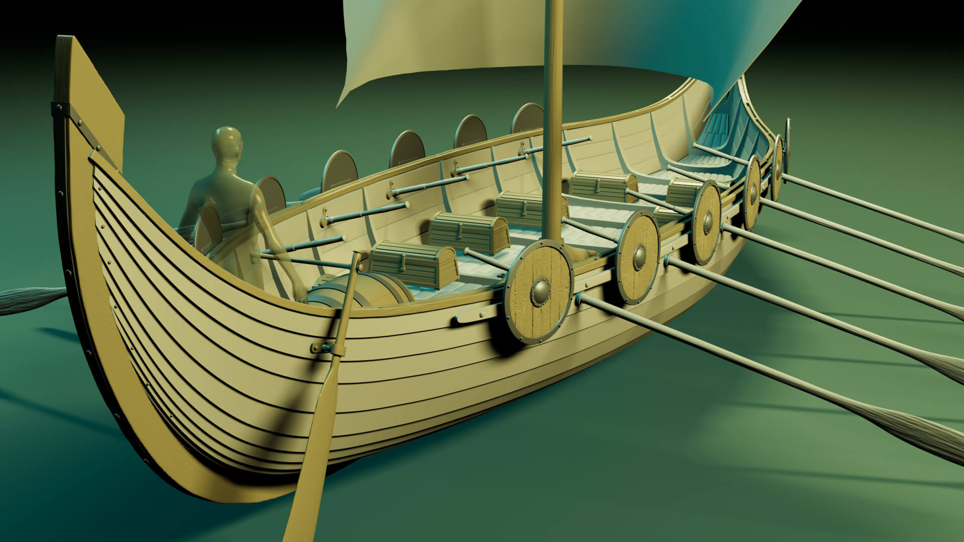 Viking Merchant Boat - 3D Model by chaschyn