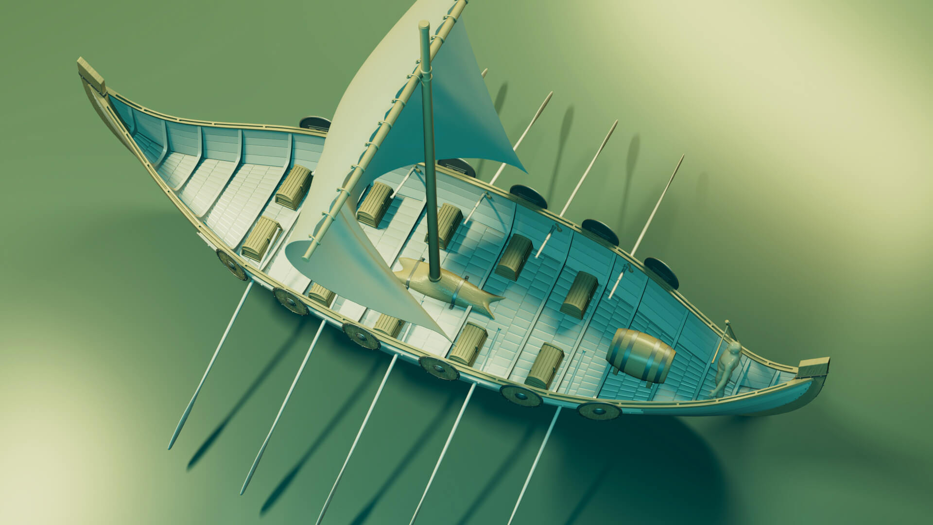 Viking Merchant Boat - 3D Model by chaschyn