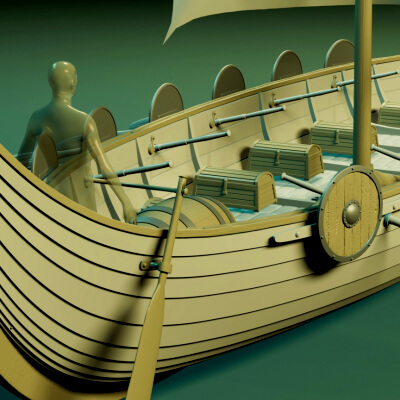 Viking Merchant Boat - 3D Model by chaschyn
