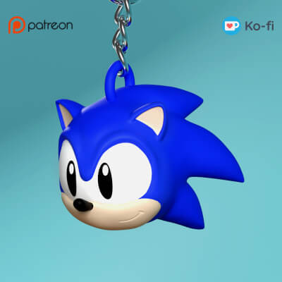 Classic Sonic the Hedgehog: Head Keychain - 3D Model by CheeseBread_3D