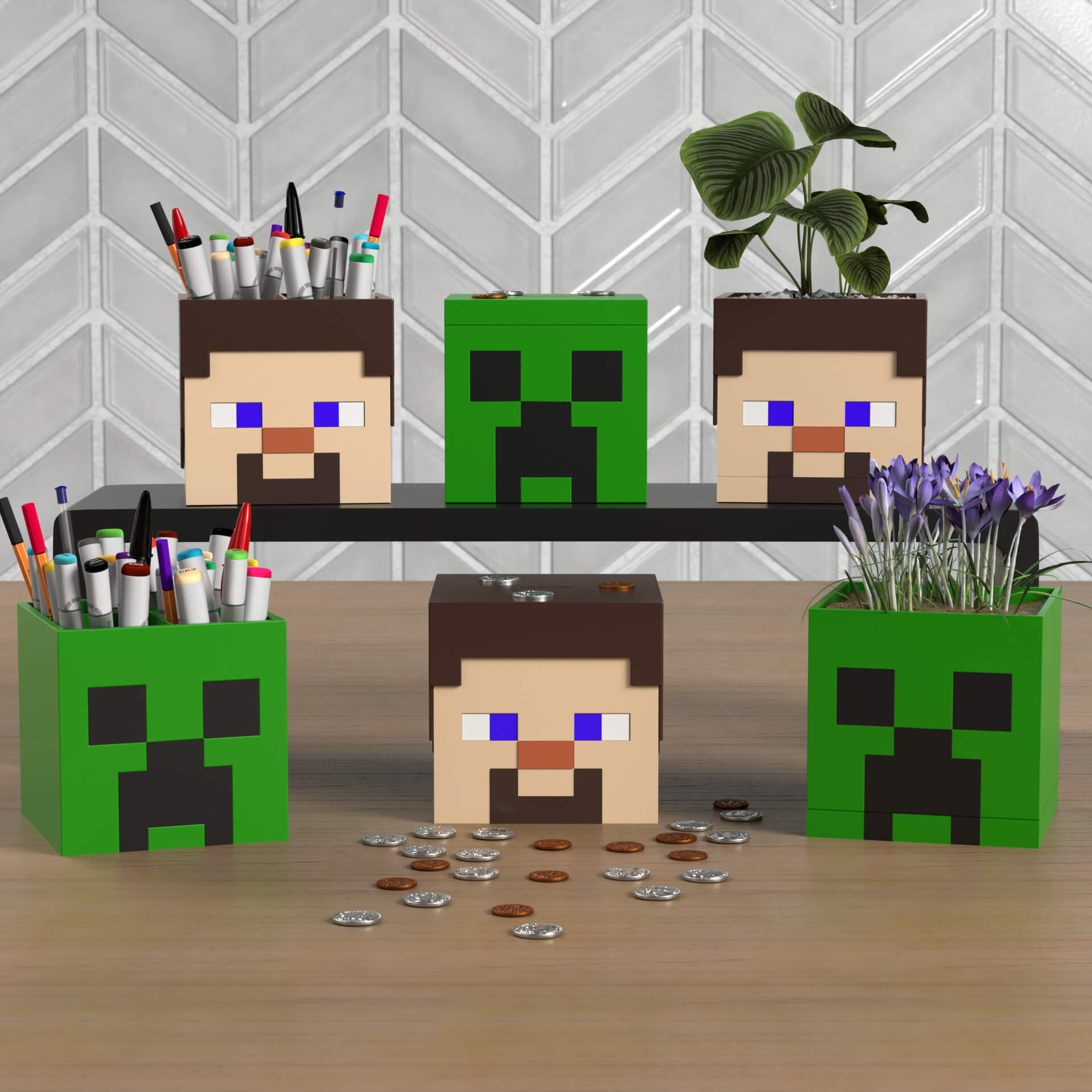 Collection: Minecraft Home Decor Heads - 3D Model by CheeseBread_3D