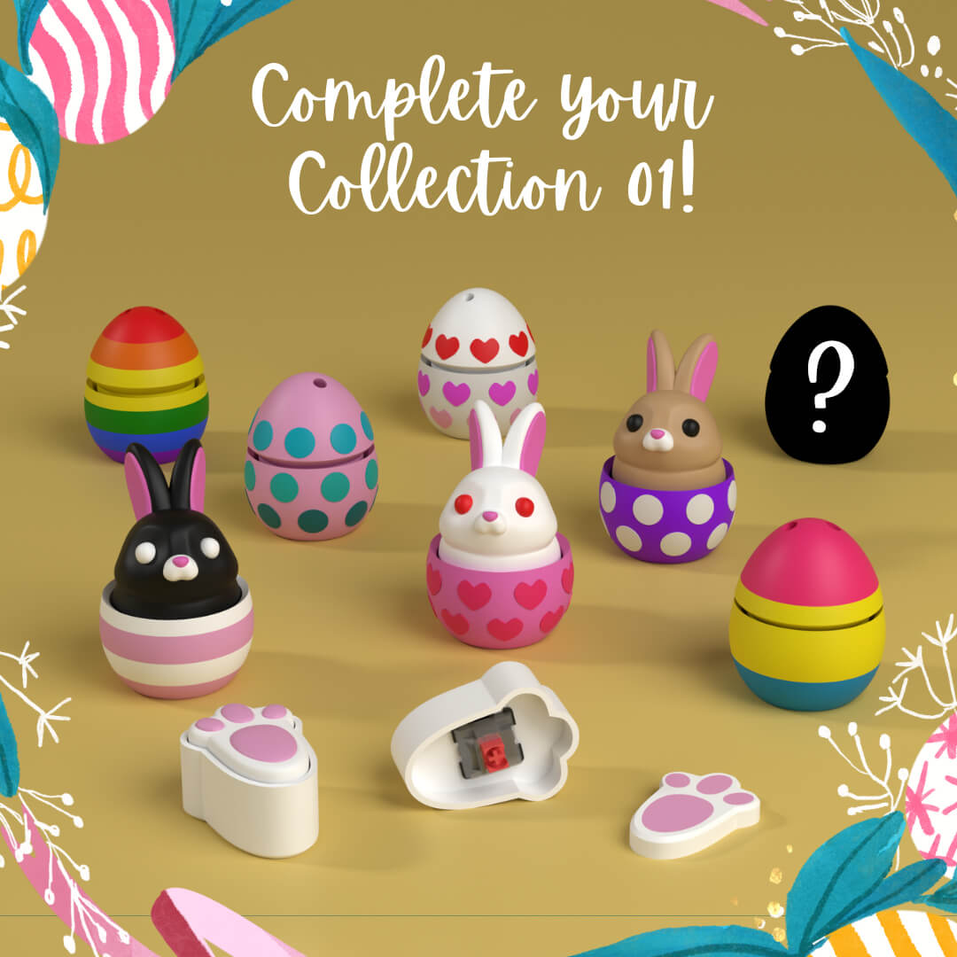 Easter Egg - Bunny Paw Clicker/Keychain 3D Model by CheeseBread_3D