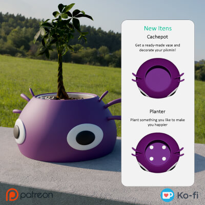 Fan-made Purple Pikmin Pot and Vase 3D Model by CheeseBread_3D