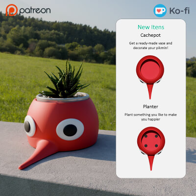 Fan-Made Red Pikmin Pot and Vase 3D Model by CheeseBread_3D