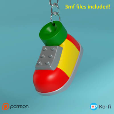 Knuckles the Echidna: Shoe Keychain - (No Support / 3MF) 3D Model by ...