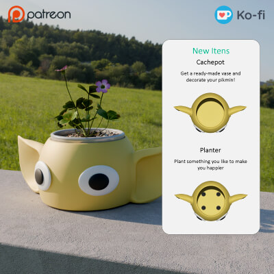 Fan-Made Yellow Pikmin Pot and Vase 3D Model by CheeseBread_3D