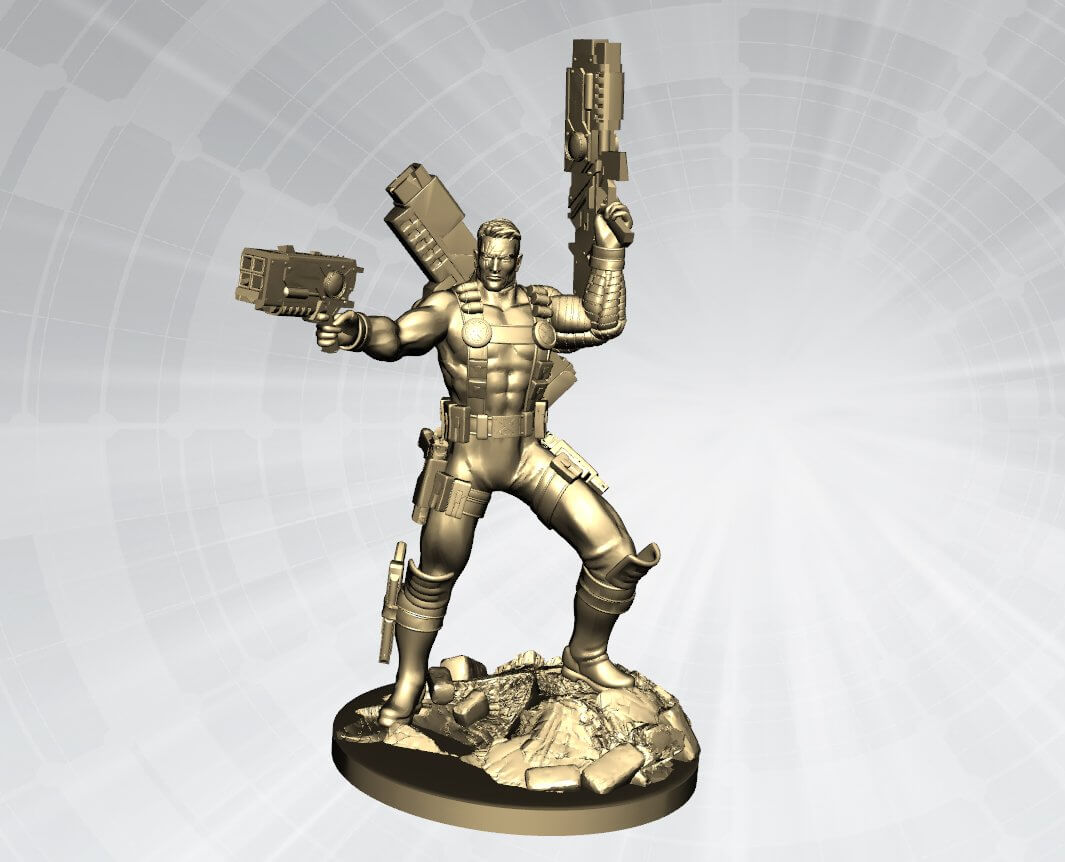 Cable Marvel Statue - 3D Print Model by cheriloyet