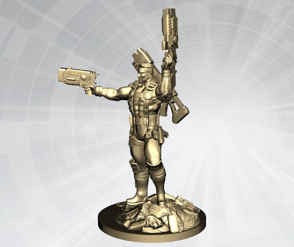 Cable Marvel Statue - 3D Print Model by cheriloyet